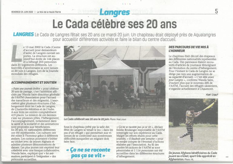 Le CADA, 20 ans d’action au service des réfugiés – A.A.T.M
